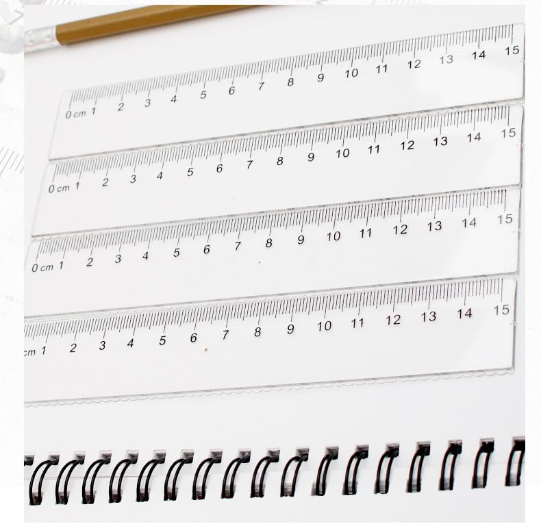 Rulers 12inch, Pack of 5, Clear Ruler, Plastic Ruler, Drafting Tools, Measuring Tools, Ruler Set, Ruler inches and Centimeters, Transparent Ruler, Measuring Tools for Student School Office