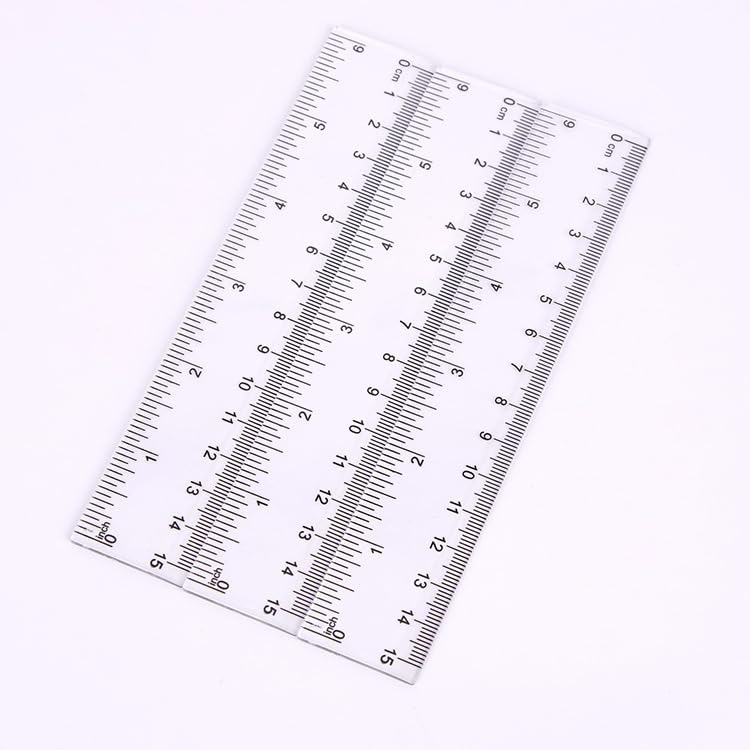 Rulers 12inch, Pack of 5, Clear Ruler, Plastic Ruler, Drafting Tools, Measuring Tools, Ruler Set, Ruler inches and Centimeters, Transparent Ruler, Measuring Tools for Student School Office
