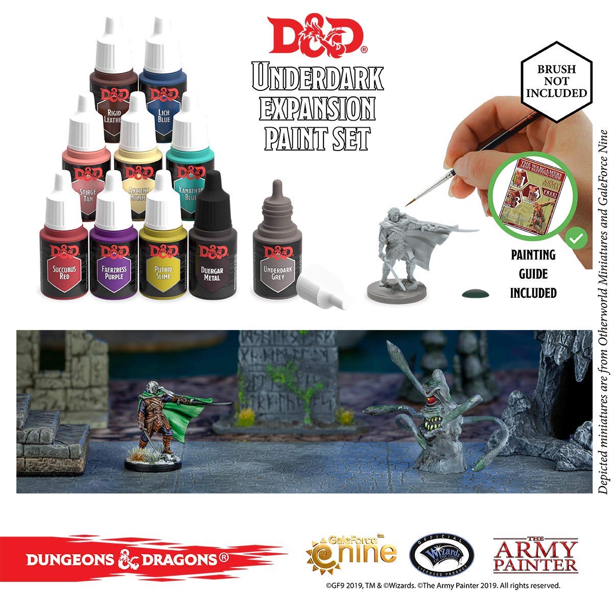 The Army Painter Dungeons and Dragons Nolzur’s Marvelous Pigments Underdark Paint Set, 10 Acrylic Paints Roleplaying, Boardgames, Wargames Miniature Model Painting
