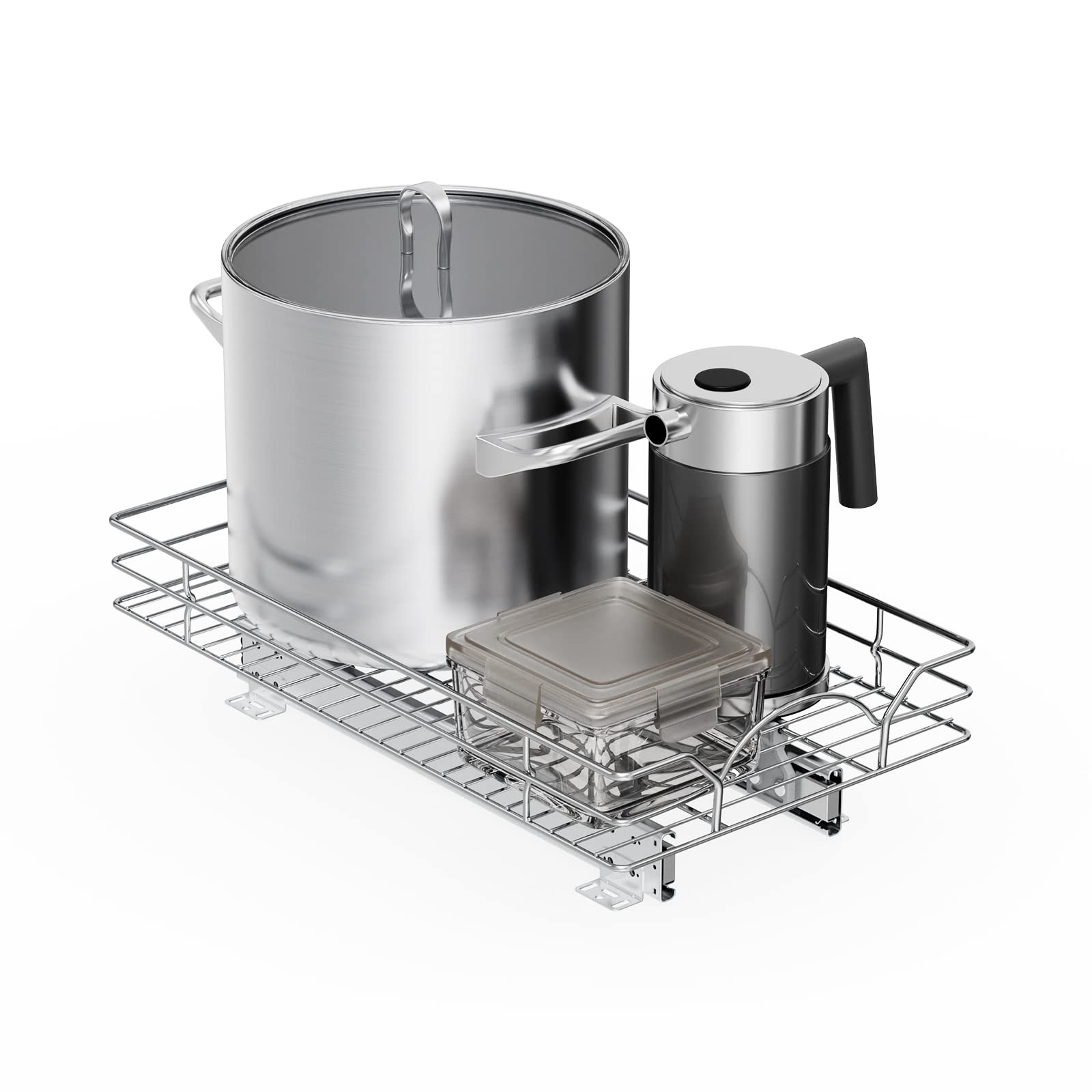 LOVMOR Pull Out Cabinet Organizer and Storage 11" W x 21" D, Slide Out Shelves for Kitchen Cabinets