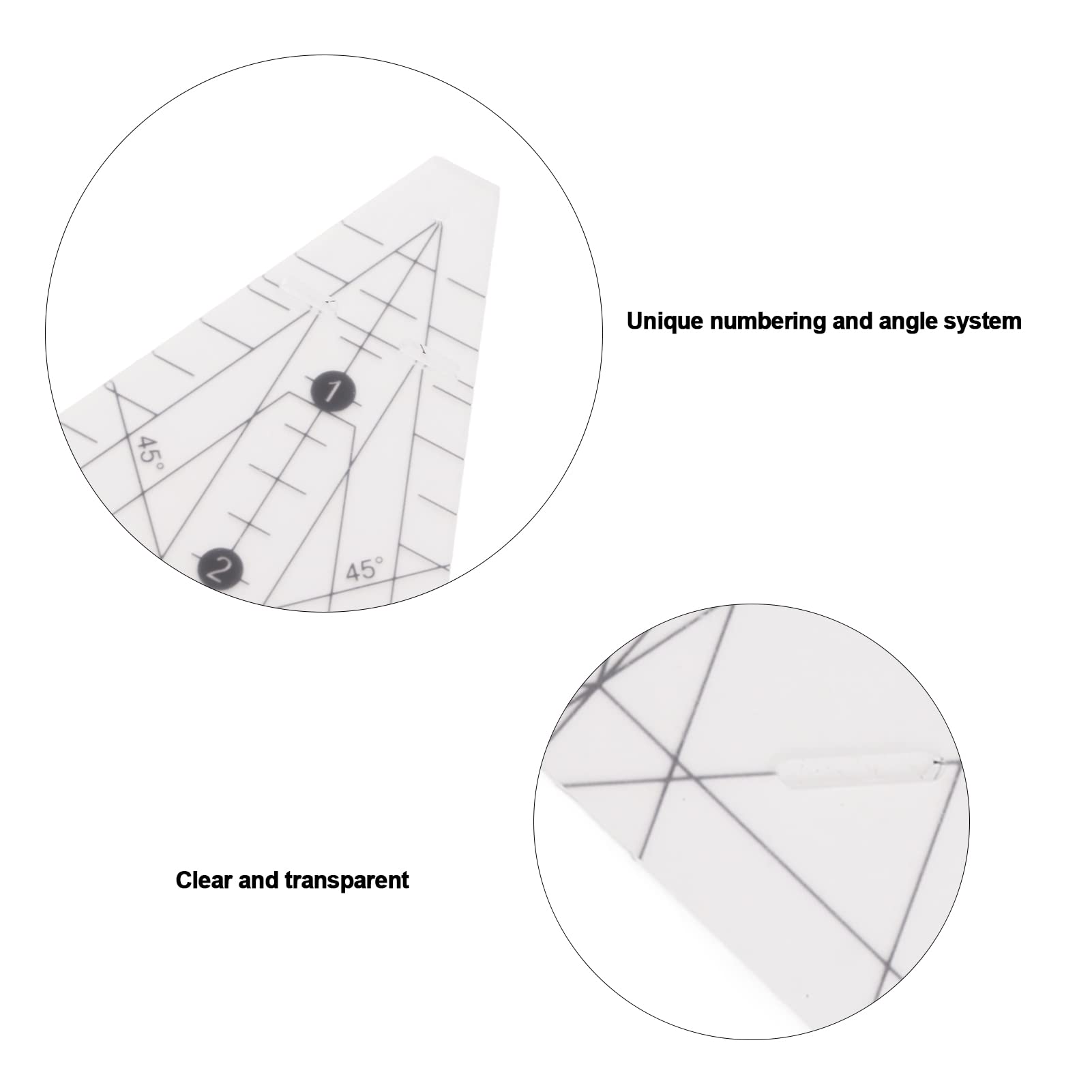 45 Degrees Quilting Ruler - Clear Sewing Ruler for Precise Measurements - Sturdy Plastic Quilting Ruler for Sewing Supplies - Transparent and Durable Sewing Ruler(16in)