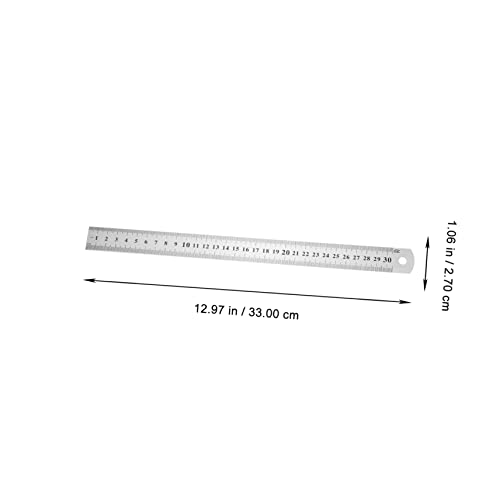 MAGICLULU 3pcs Steel Ruler 30cm Ruler Sewing Straight Ruler Clear Ruler Small Ruler Stainless Steel Scale Ruler Student Machinist Ruler Portable Rulers Measuring Ruler Office Double Sided