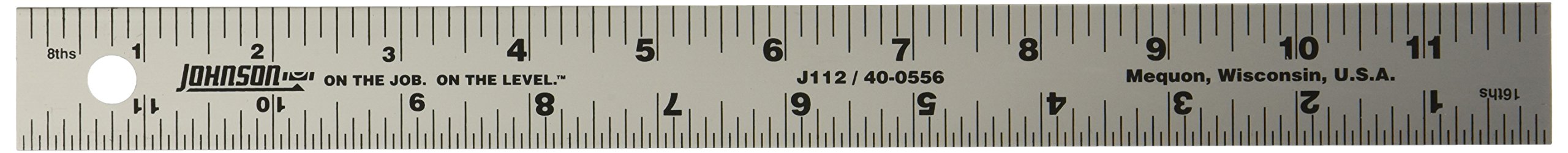 Johnson Level & Tool J236 Aluminum Yardstick, 36'', Silver, 1 Yardstick & Level & Tool J112 Aluminum Rule, 12'', 1 Ruler
