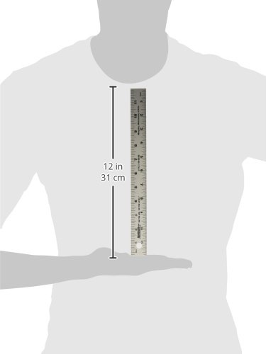 Johnson Level & Tool J236 Aluminum Yardstick, 36'', Silver, 1 Yardstick & Level & Tool J112 Aluminum Rule, 12'', 1 Ruler