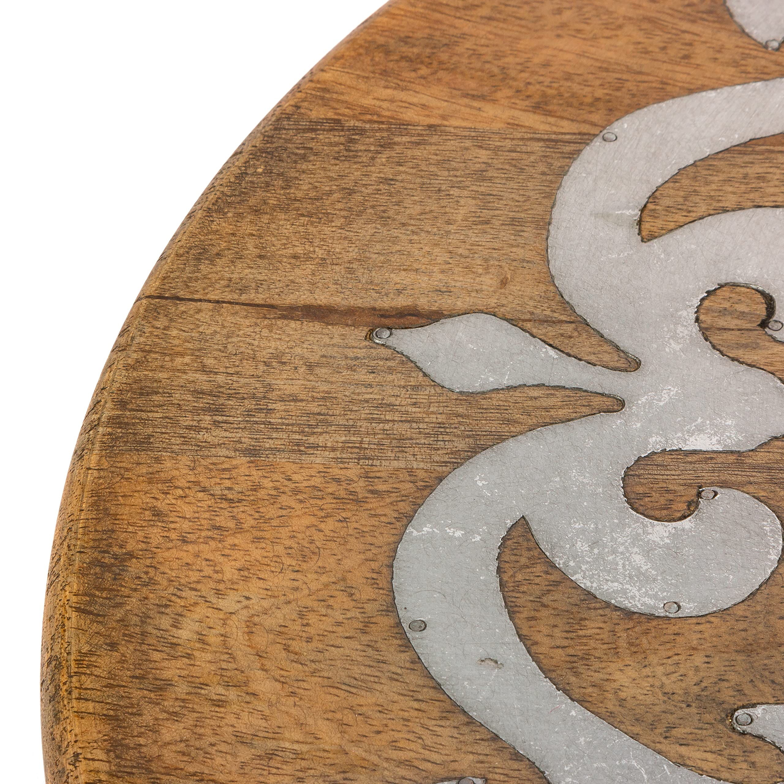 18-Inch Diameter Metal-Inlaid Wood Heritage Lazy Susan