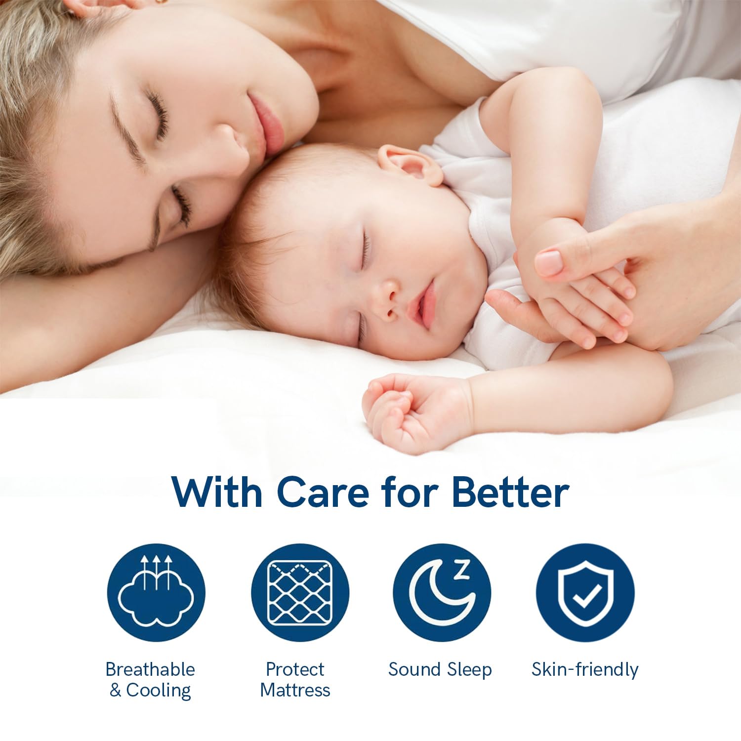 ELEMUSE Queen Cooling Mattress Topper for Back Pain, Extra Thick Mattress pad Cover, Plush Soft Pillowtop with Elastic Deep Pocket, Overfilled Down Alternative Filling