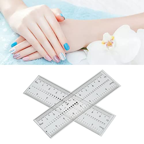 10PCS Fake Nails Measuring Ruler - Clear Text, Transparent, Can Be Bent At Will