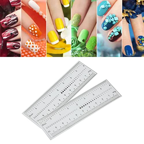 10PCS Fake Nails Measuring Ruler - Clear Text, Transparent, Can Be Bent At Will