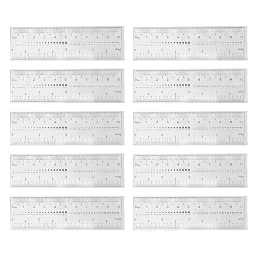 10PCS Fake Nails Measuring Ruler - Clear Text, Transparent, Can Be Bent At Will