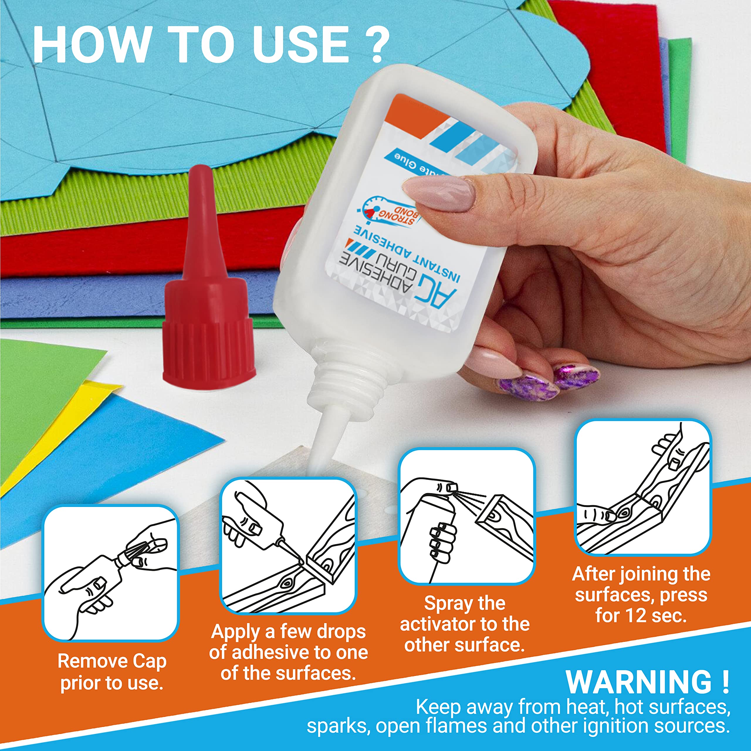 Adhesive Guru CA Glue with Activator Woodworking (1.7 oz - 6.76 fl oz) Ca Glue for Woodworking, Cyanoacrylate Glue and Activator
