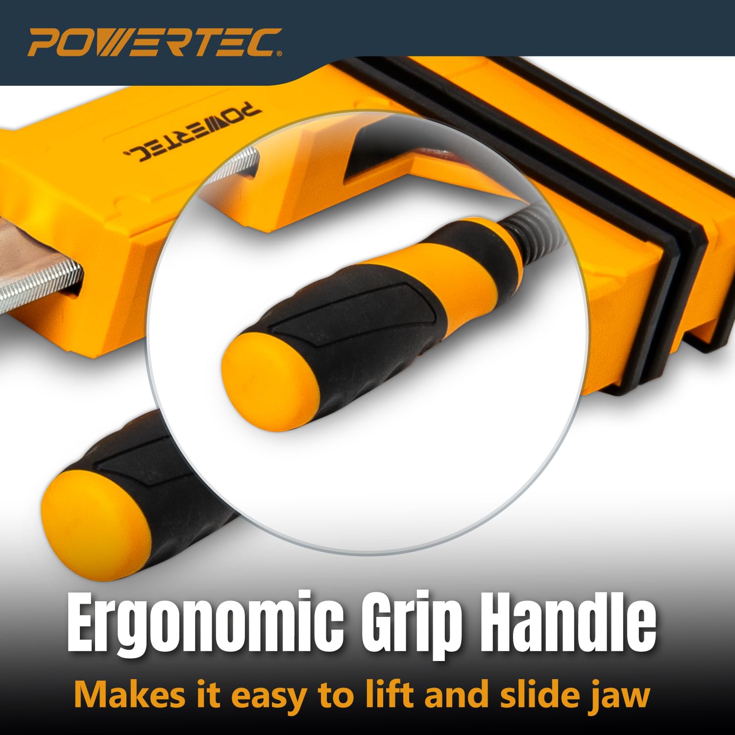 POWERTEC 71602 40-Inch Parallel Clamps for Woodworking | 90 Degree Heavy Duty Steel Bar Jaw Clamp Spreader Tool | 2PK