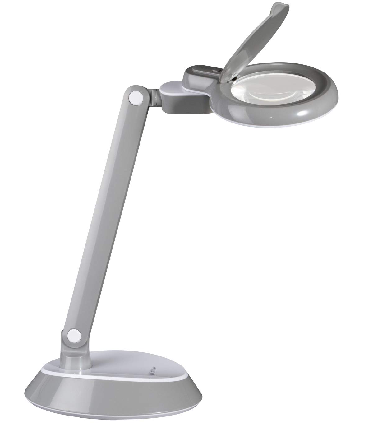 OttLite LED Space Saving Magnifier Desk Lamp – Optical Grade Magnification, Adjustable Arm, Pivoting Head, Portable to Travel, for Crafting & Needlework