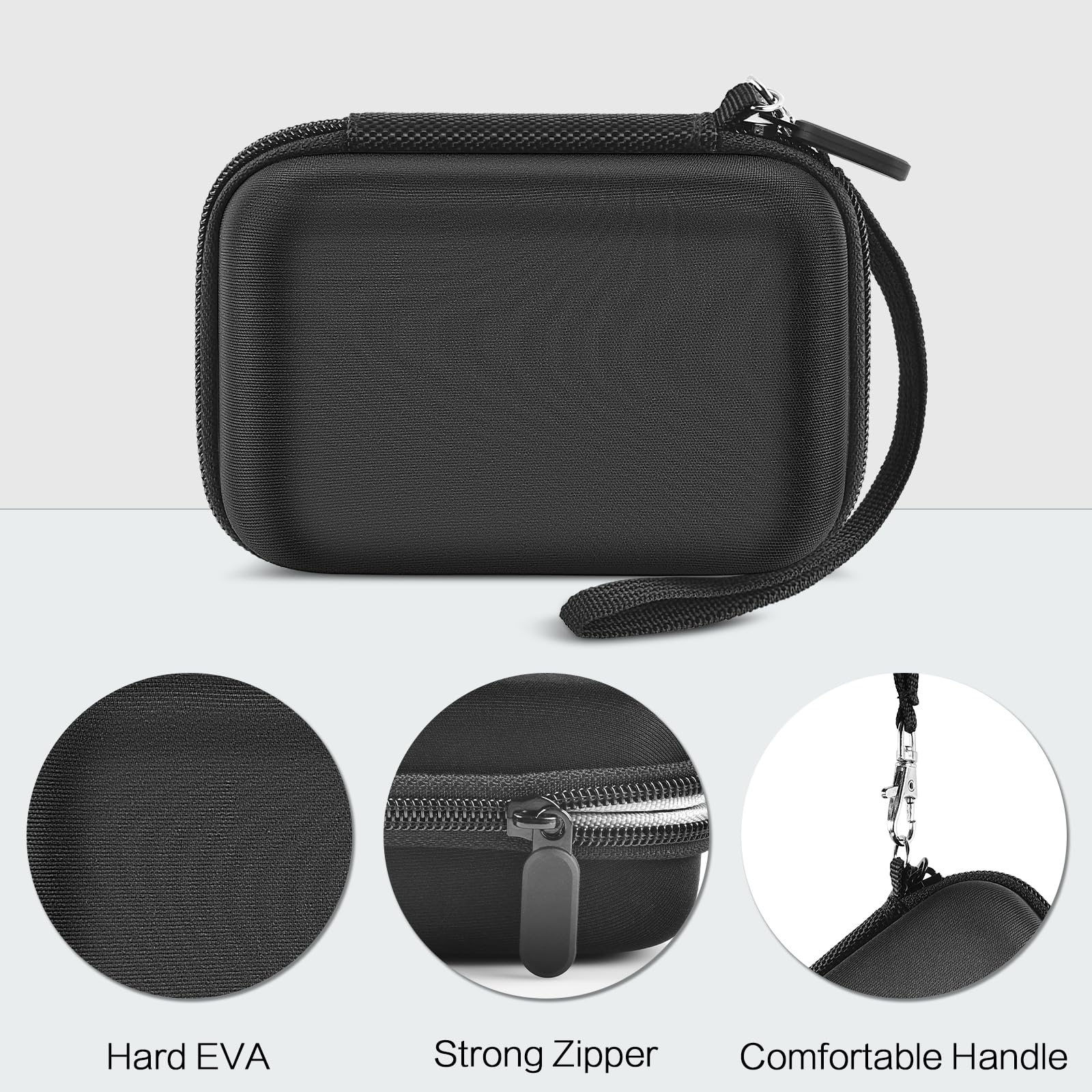 Case Compatible with SUPVAN E10/ for JADENS D110 Label Printer, Mini Wireless Connection Label Maker Machine Portable Travel Carrying Bag for Office, Home Kitchen Storage (Box Only)-Black
