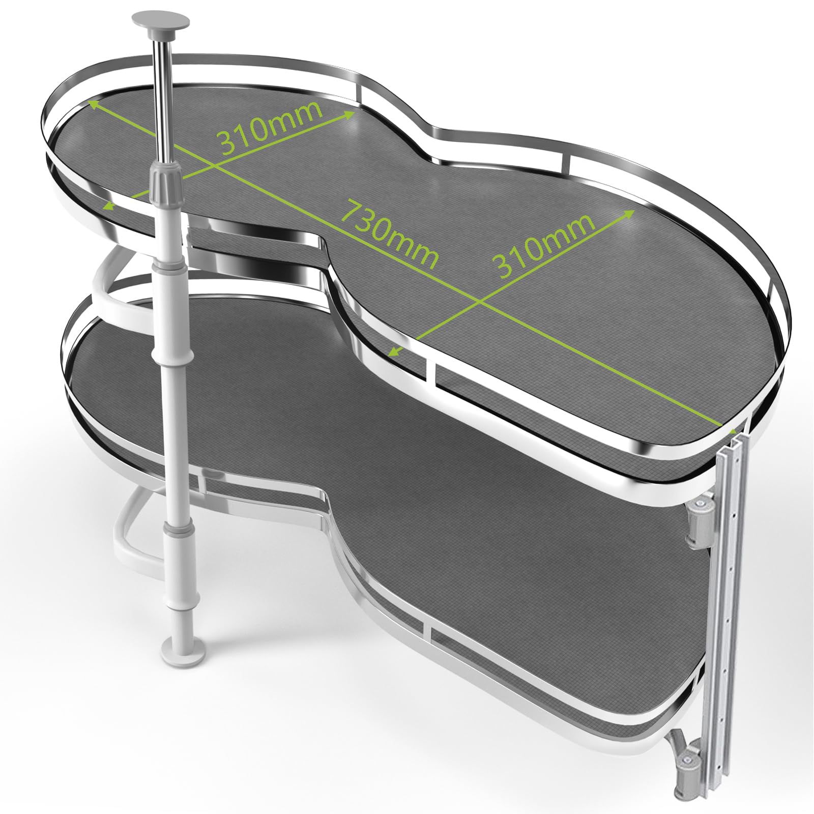 Kinchoix Blind Corner Cabinet Pull Out Organizer, Soft Close Swing Right Pull Out Cabinet Organizer 36inch, Corner Cabinet Lazy Susan for Corner Cabinet Blind Shelf, 2 Tiers Tray, Adjustable Height