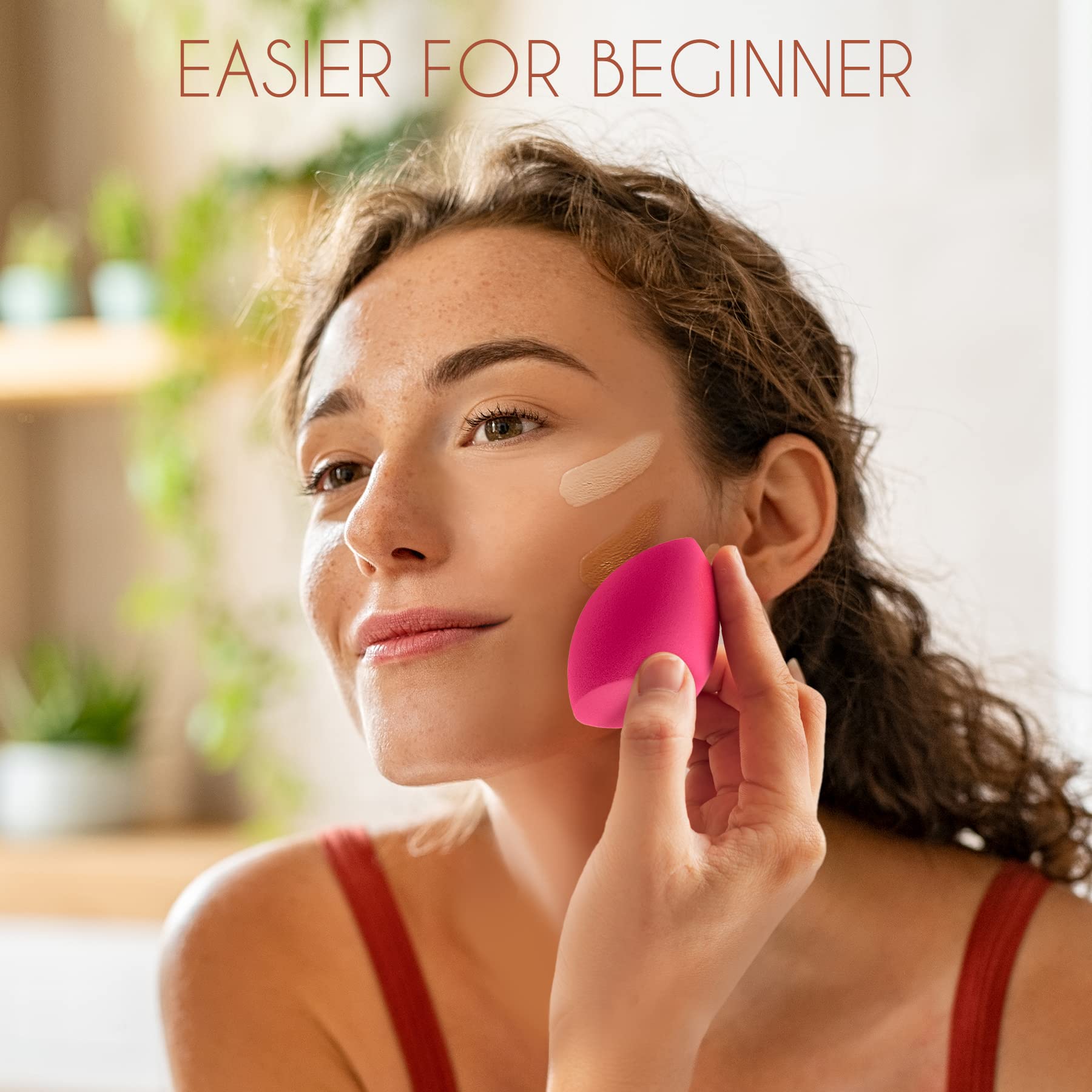Makeup Sponge, Larbois 3-Pack Foundation Blender Beauty Sponge, Professional Make up Blending Sponge Dry & Wet Use for Powder Cream or Liquid (Red+Black+Purple)
