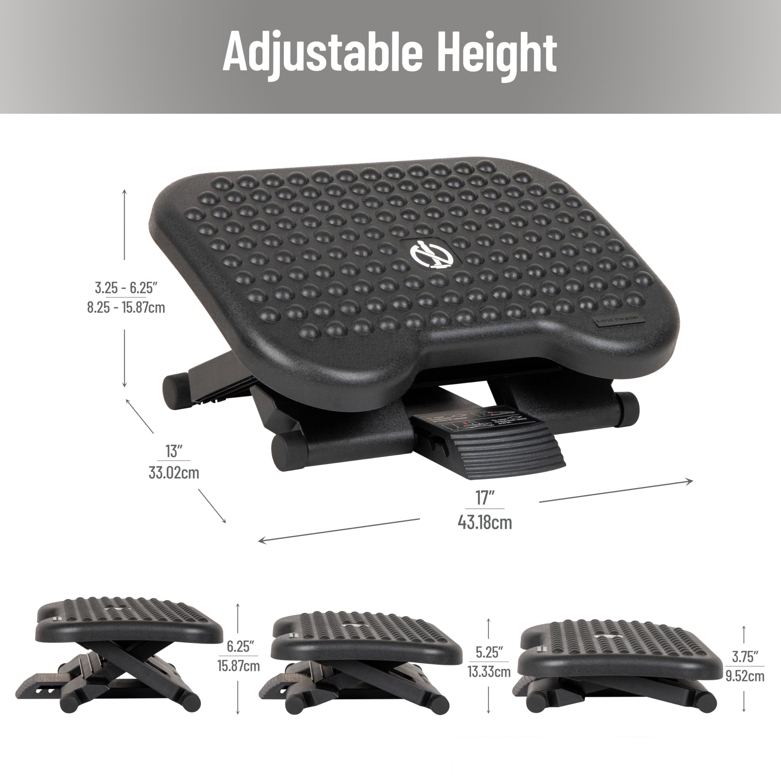 Mind Reader LEGUP-BLK Rest, Ergonomic Foot, Pressure Relief for Comfort, Back, and Body, Black