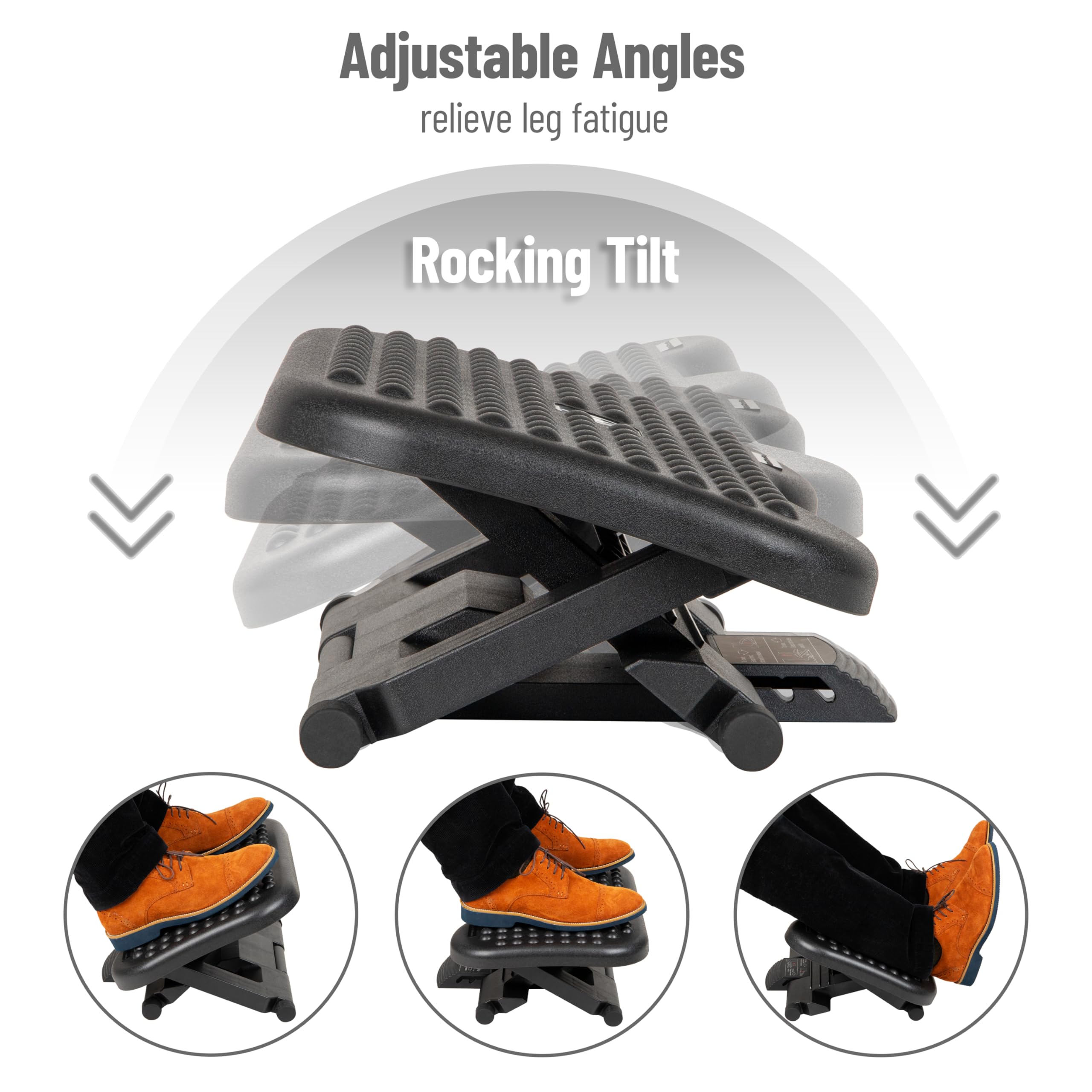 Mind Reader LEGUP-BLK Rest, Ergonomic Foot, Pressure Relief for Comfort, Back, and Body, Black