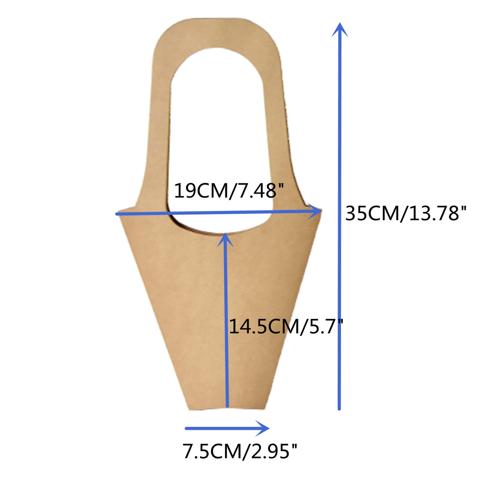 LONG XIN SERIES 20pcs Kraft Paper Flowers Gift Bags Bouquets Bags with Handle Flowers Wrapping Gift Home Decoration(20pcs, Size: Small