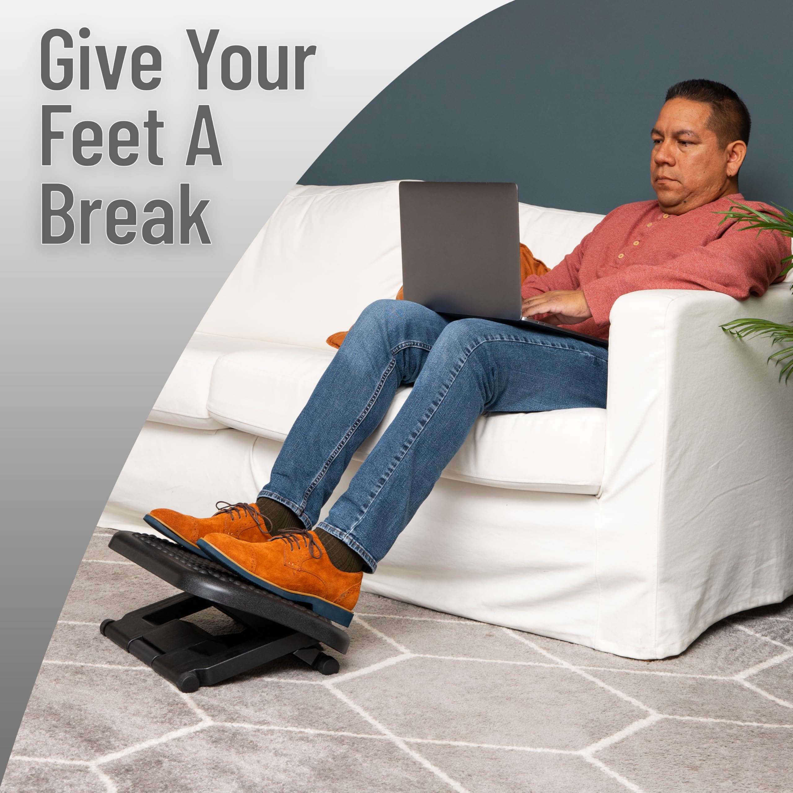 Mind Reader LEGUP-BLK Rest, Ergonomic Foot, Pressure Relief for Comfort, Back, and Body, Black