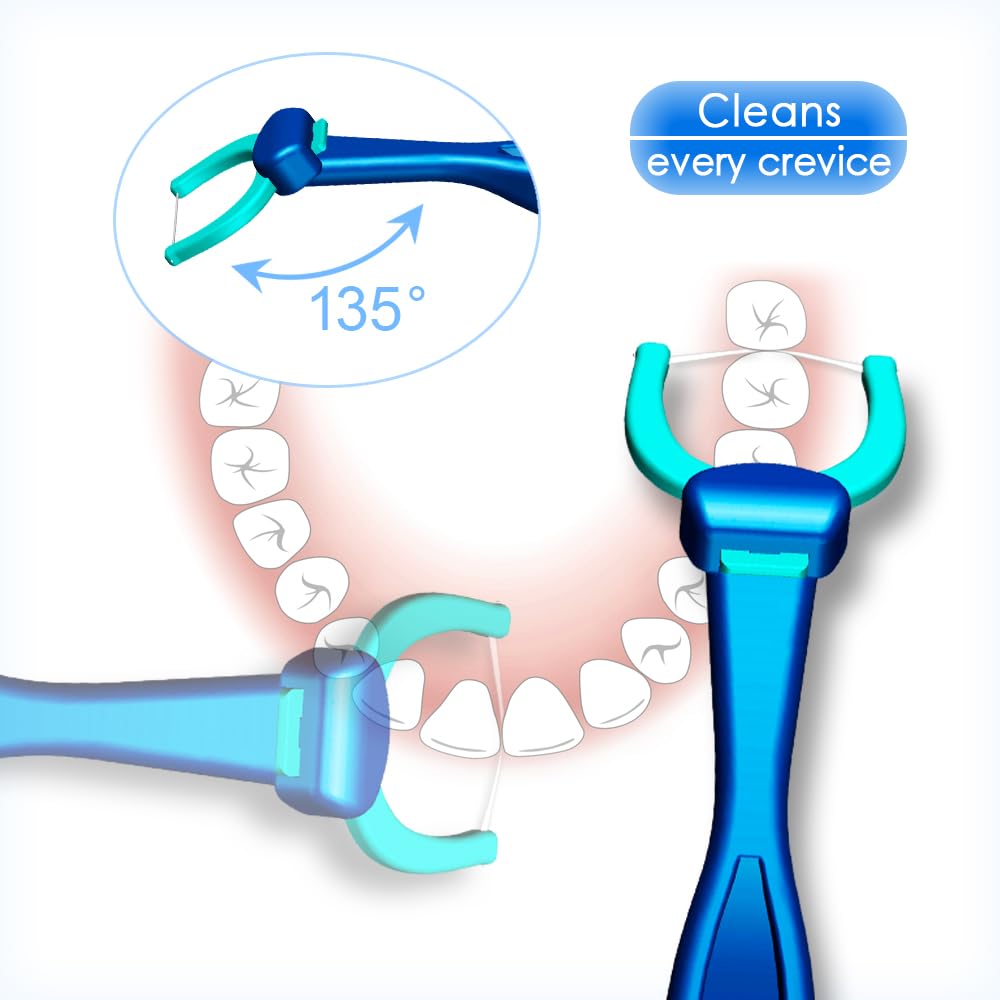 T.Smile Evolutionary Clean Dental Flossers, Kit of Refills Plus Mid-Length Handles, 3 Handles + 50 Extra-Strength Refills + 50 T-Tension Refills