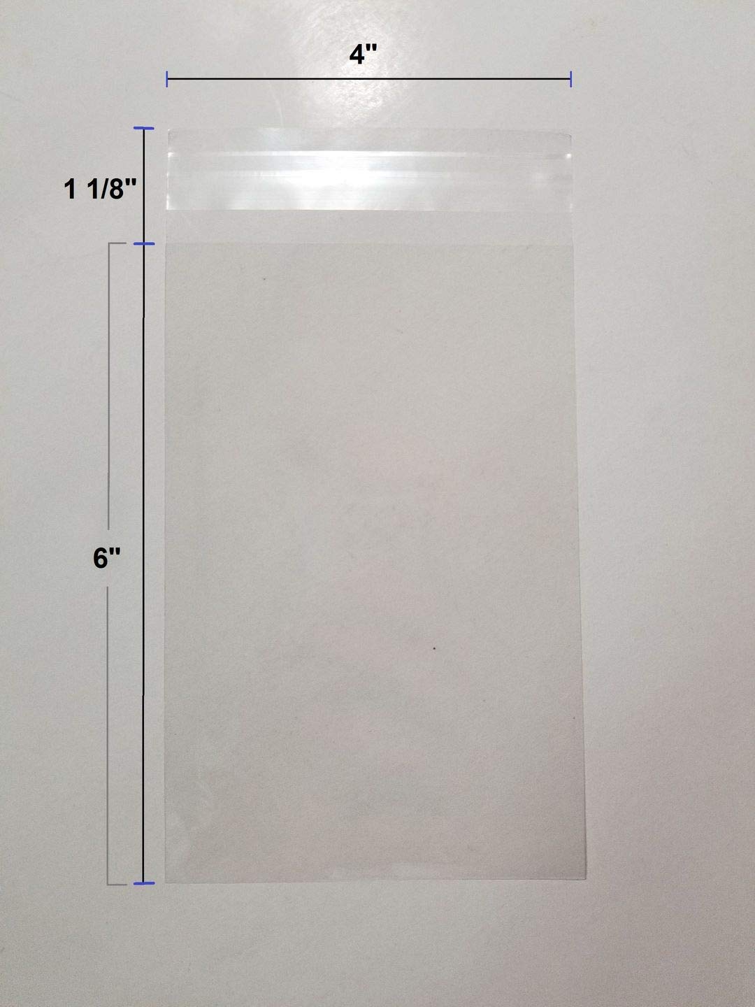 UNIQUEPACKING 100 Pcs 4x6 Inches Clear Resealable Cello Cellophane OPP Bags, 1 Pack / 100 Pieces