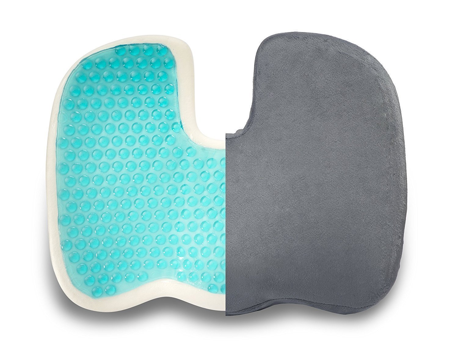 Dr. Flink Tailbone Seat Cushion - Pain Relief Chair Pillow, Cool Gel-Enhanced 100% Memory Foam, Orthopedic & Quality Comfort | Support & Relives Back & Sciatica, for Car, Truck, Home, and Office