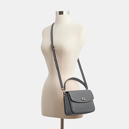 COACH Polished Pebbled Leather Cassie Crossbody 19, Grey Blue