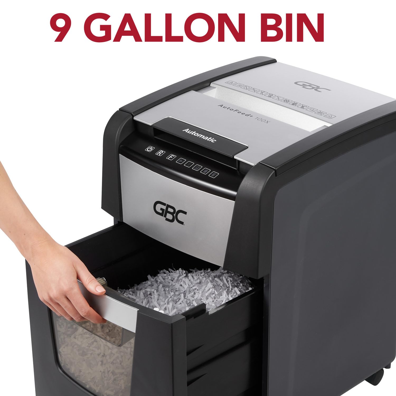 GBC Paper Shredder, Auto Feed+, 100 Sheet Capacity, Super Cross-Cut, Home Office Shredder, 100X (WSM1757602)