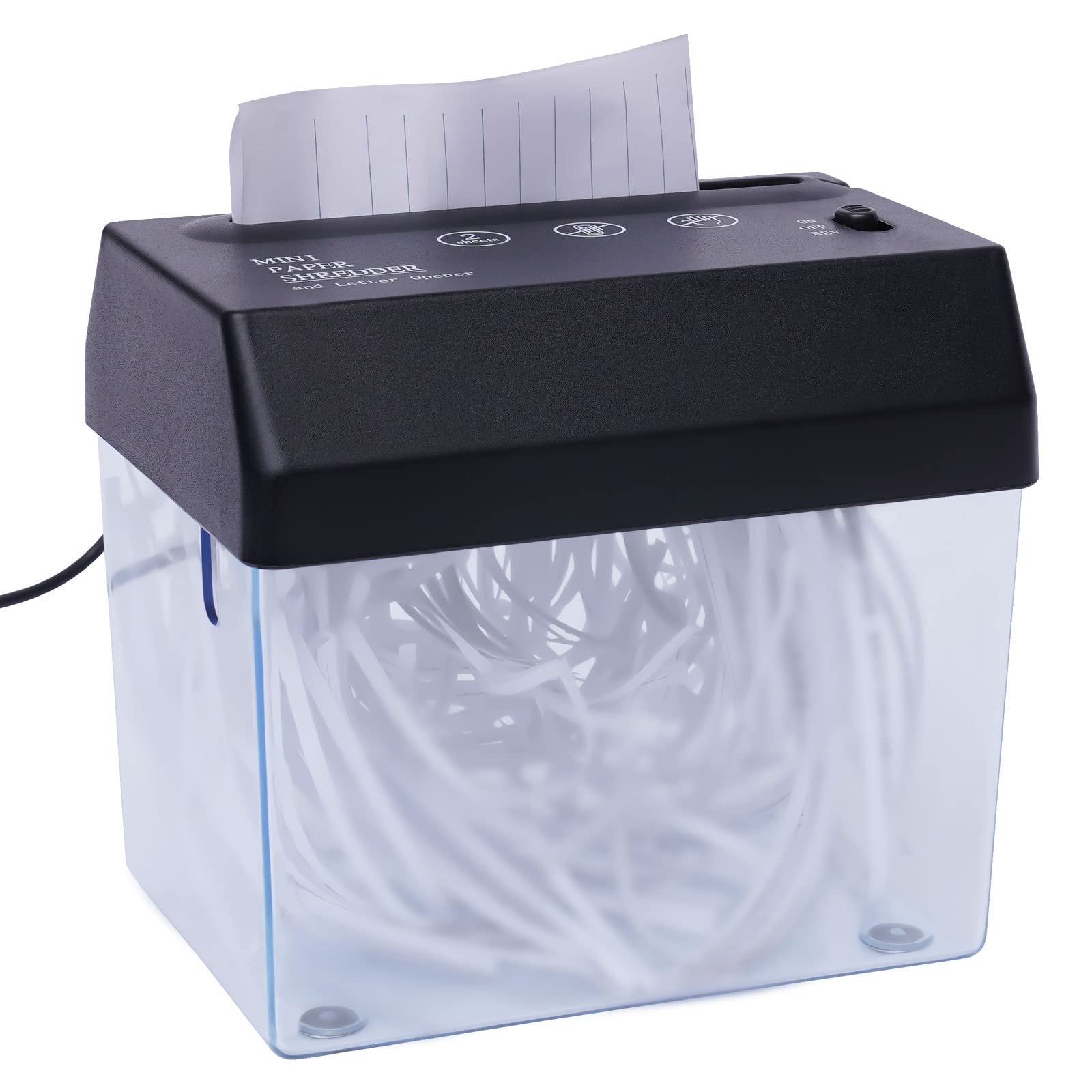 LGODDYS Paper Shredder USB Auto A4 Paper Shredder Portable Mini Paper Cutting Machine Universal Office School Home Desktop Stationery for Bills Receipts