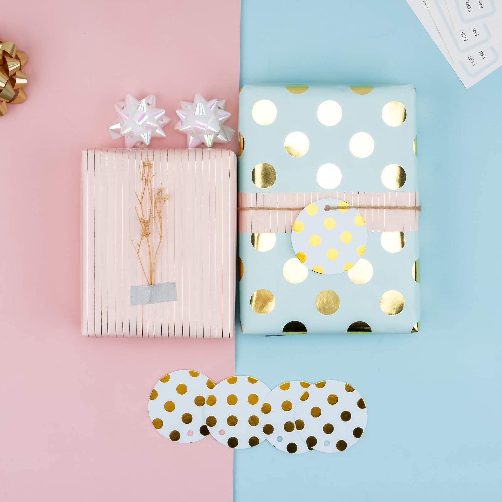 MAYPLUSS Wrapping Paper Roll - Mini Roll - 17 inch X 120 inch Per roll - 3 Different Leaves Design (43.2 sq.ft.ttl)