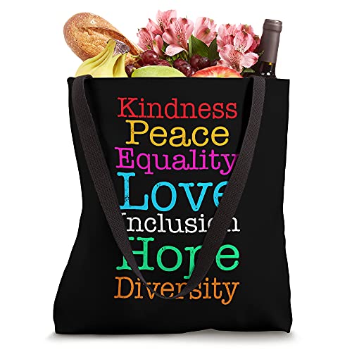 Peace Love Inclusion Equality Diversity Hope Tote Bag