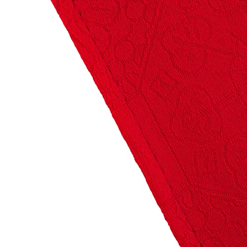Fitted Rectangle Tablecloth for 6 Foot Tables – Reusable Elastic Edge Table Cover for Folding Banquet Tables – Washable 100% Polyester Fabric with Mitered Corners for Parties and Picnics (32x72 inch)