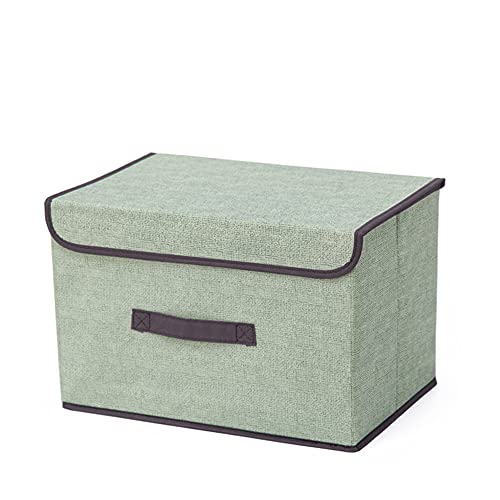 ZIQIAO Non Woven Storage Box, Fabric Multifunctional Fordable Thick Storage Baskets, Used for Wardrobes, Clothes, Books, Cosmetics, Toys, etc. (Green, 14.17x9.06x9.45 inches)