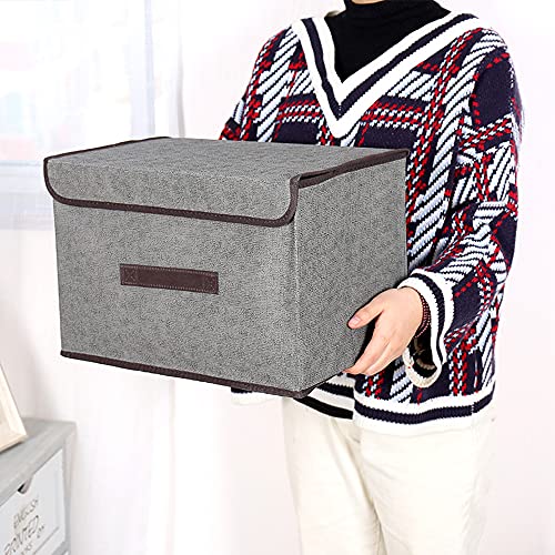 ZIQIAO Non Woven Storage Box, Fabric Multifunctional Fordable Thick Storage Baskets, Used for Wardrobes, Clothes, Books, Cosmetics, Toys, etc. (Green, 14.17x9.06x9.45 inches)