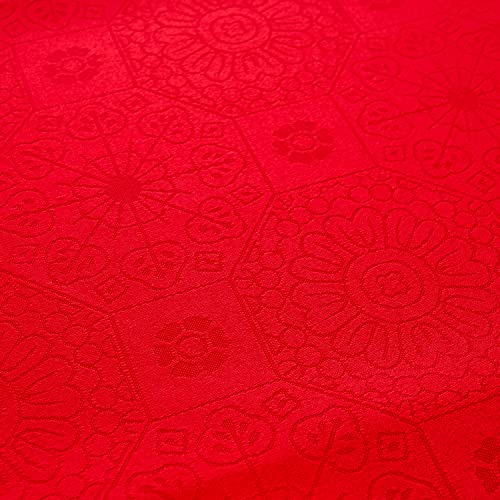 Fitted Rectangle Tablecloth for 6 Foot Tables – Reusable Elastic Edge Table Cover for Folding Banquet Tables – Washable 100% Polyester Fabric with Mitered Corners for Parties and Picnics (32x72 inch)