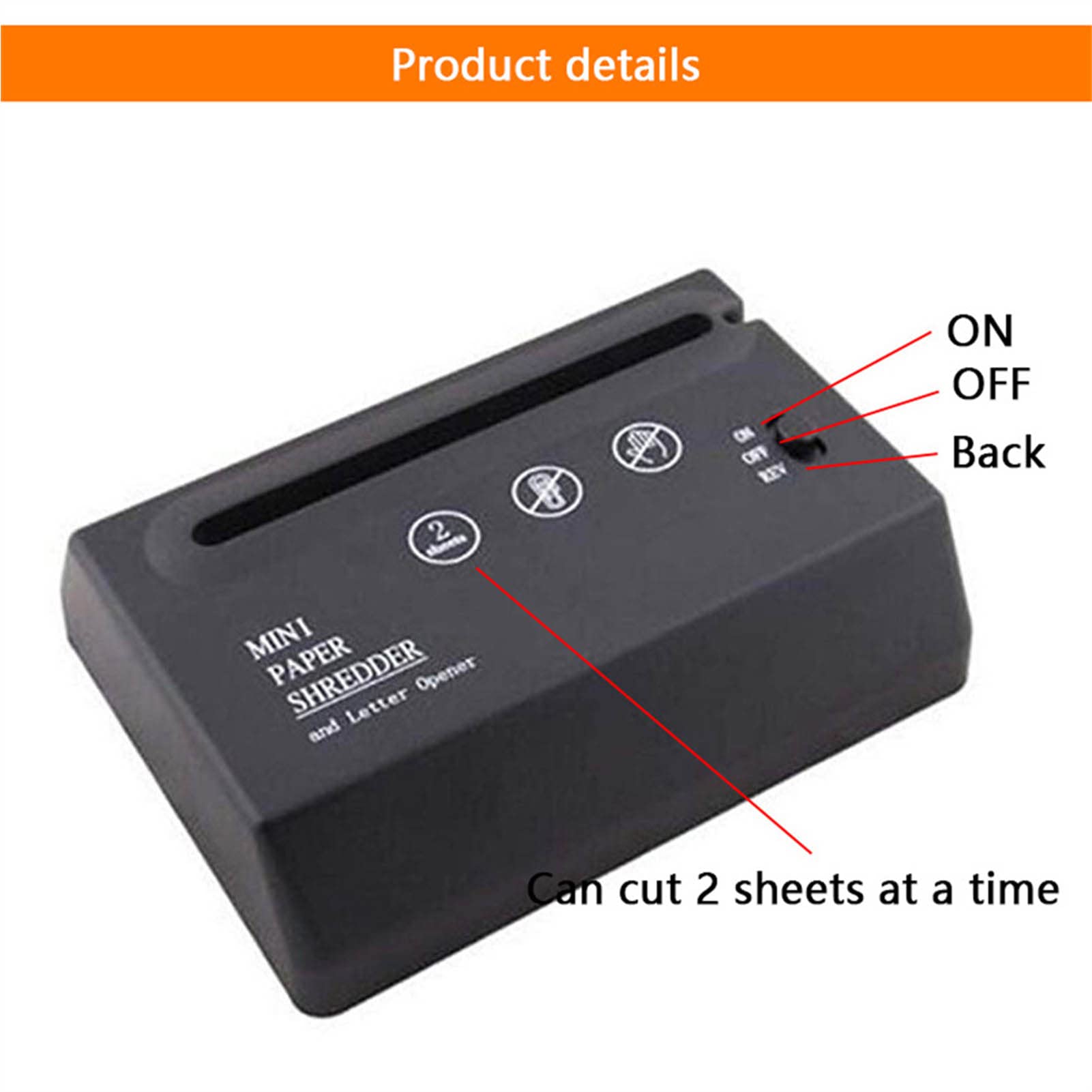 USB Paper , A6 Paper Cutter, 2-Sheets Mini Electric Battery USB Powered Paper Cutting Machine, for Office School Home Stationery Invoices Receipts