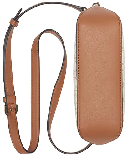Calvin Klein Lucy Triple Compartment Crossbody, Vanilla/Khaki/Caramel Embossed