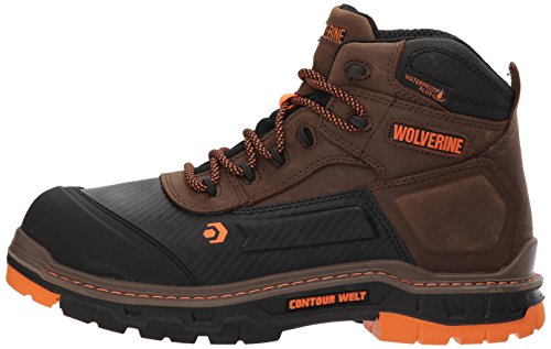 WOLVERINE mens Overpass 6" Composite Toe Waterproof Work Boot, Brown, 10 X-Wide US