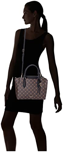 NINE WEST womens Paisley Jet Set satchel tote, Brown/Black, One size US