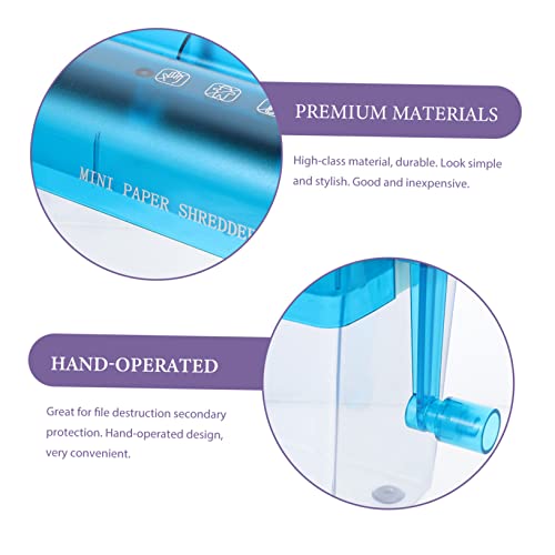WATIIFUFU File Shredder Document Shredder Desktop Hand Shredder Paper Strip Cutter Paper shredders Cardboard Shredder Mini Desktop Shredder Small abs Office Household Products Hand Crank
