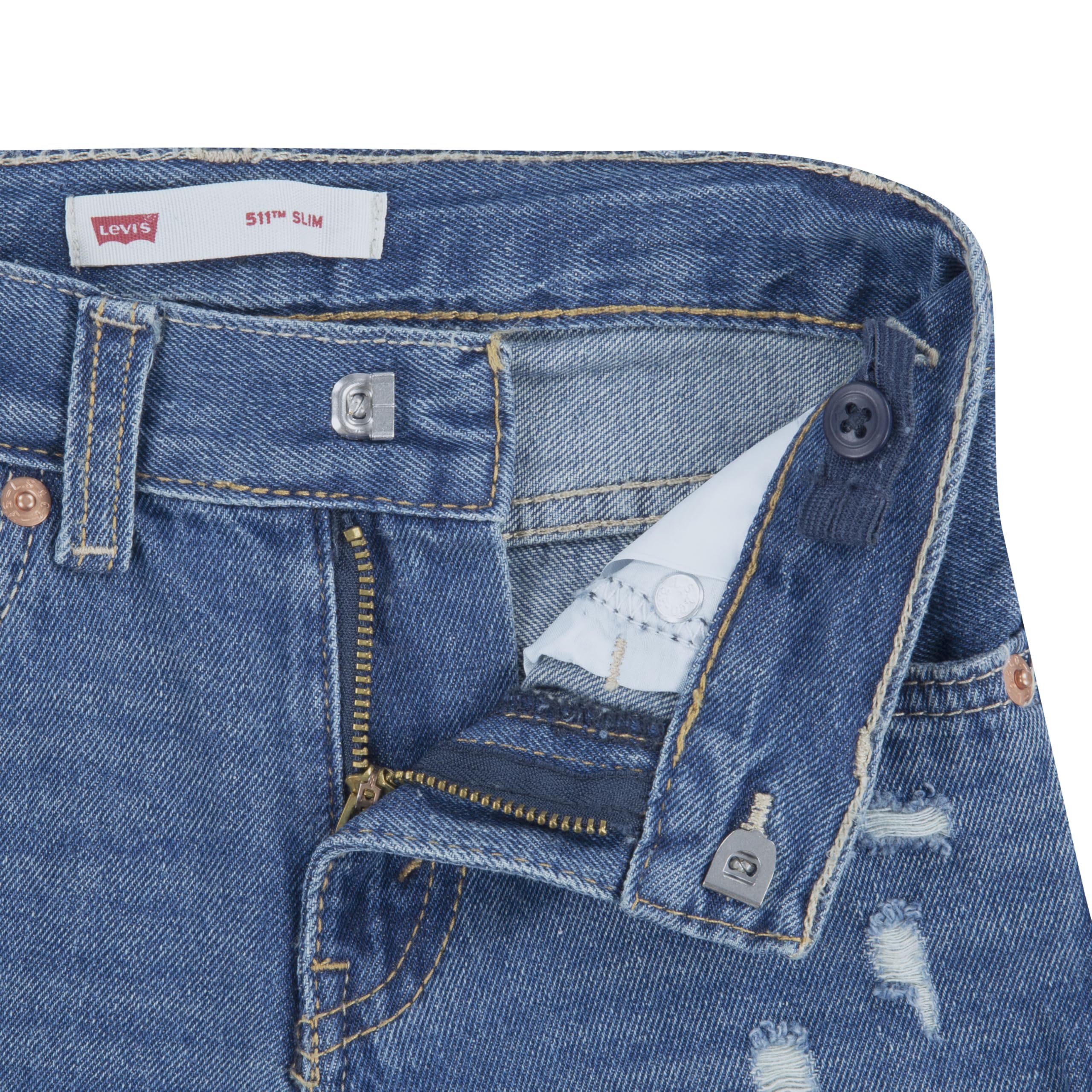 Levi's Boys' 511 Slim Fit Denim Shorts, Paper Shredder, 8