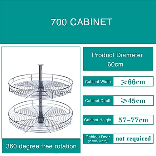 AHDFY Blind Corner Cabinet Pull Out, Rotating 2 Tier Dish Rack Storage, Spices Corner Shelf Spice Rack Spinner for Cabinet Pantry Kitchen Cupboard,700 Cabinet