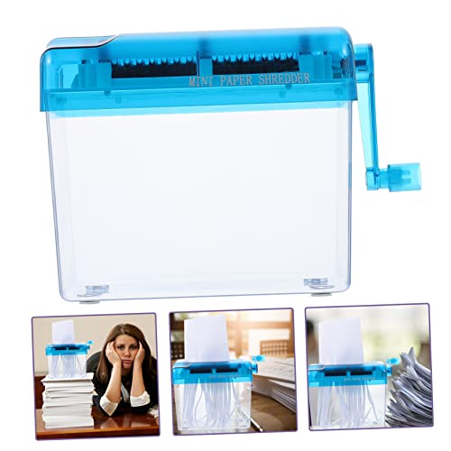 WATIIFUFU File Shredder Document Shredder Desktop Hand Shredder Paper Strip Cutter Paper shredders Cardboard Shredder Mini Desktop Shredder Small abs Office Household Products Hand Crank