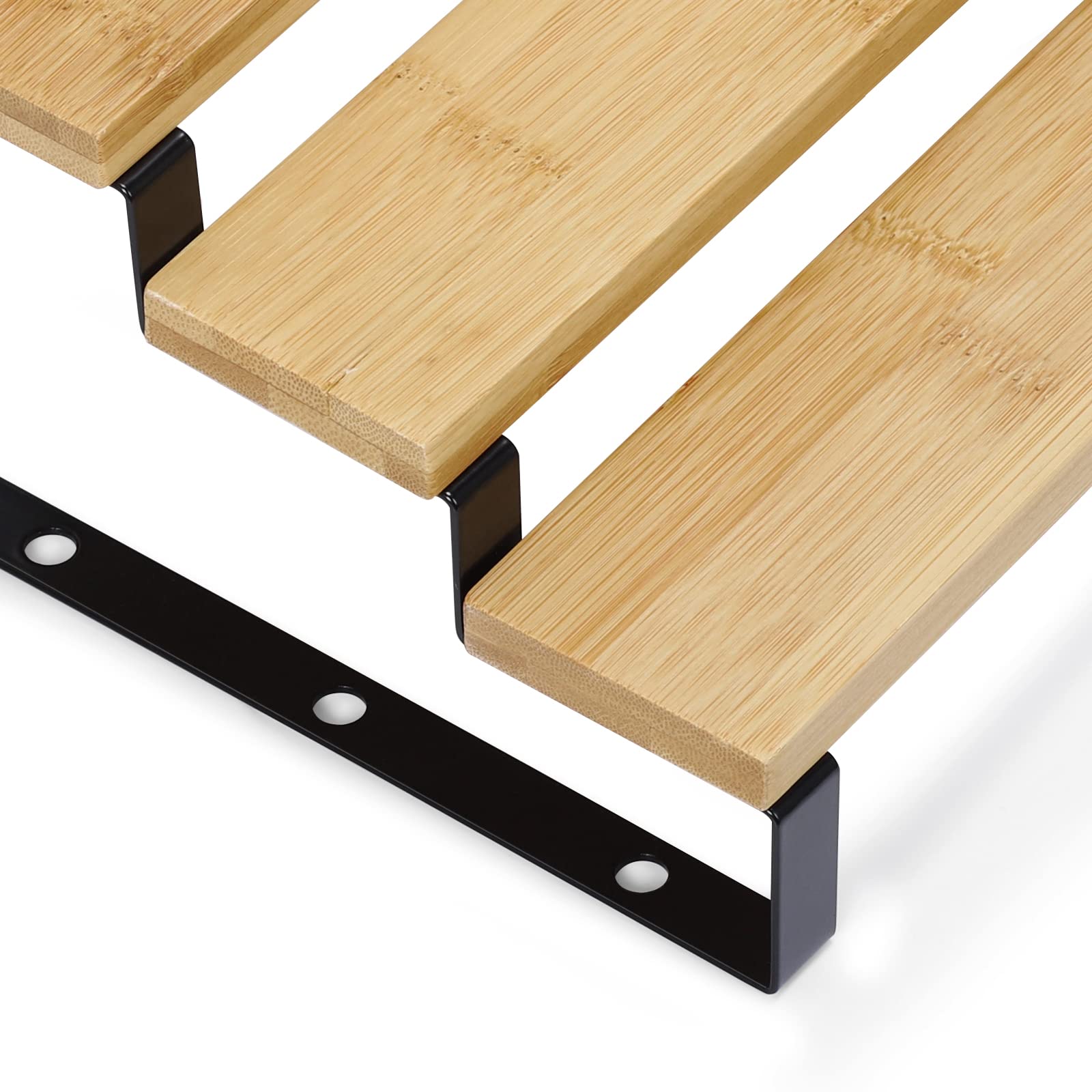 MOOACE 4-Tier Bamboo Spice Rack Organizer for Cabinet, Expandable Spice Rack Shelf Organizer for Kitchen Cabinet Countertop, Set of 2