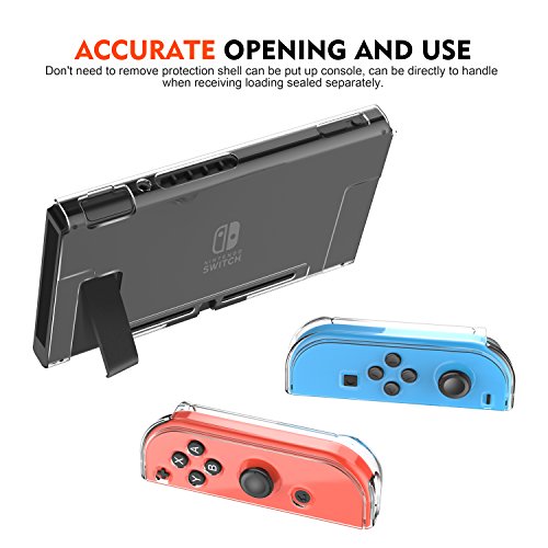 ZIIDII Dockable Switch Case for Nintendo, Nintendo Switch Games Protective Hard Carrying Clear Cover Case for Nintendo Switch Console Joy Con Controlle
