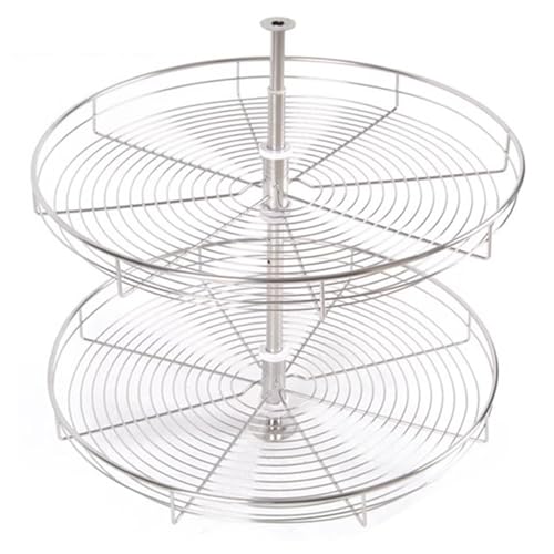 AHDFY Blind Corner Cabinet Pull Out, Rotating 2 Tier Dish Rack Storage, Spices Corner Shelf Spice Rack Spinner for Cabinet Pantry Kitchen Cupboard,700 Cabinet