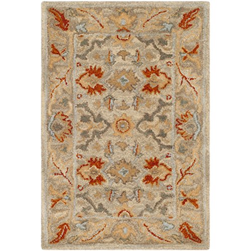 SAFAVIEH Antiquity Collection 2' x 3' Beige / Multi AT63A Handmade Traditional Oriental Premium Wool Accent Rug
