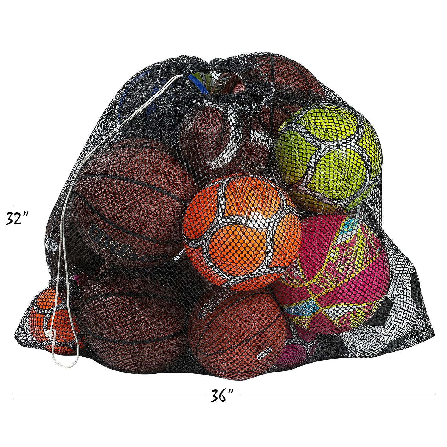 Handy Laundry Mesh Equipment Bag, Black - 24 x 36 - Adjustable, sliding drawstring cord closure. Perfect mesh bag for parent or coach, making it easy to transport.