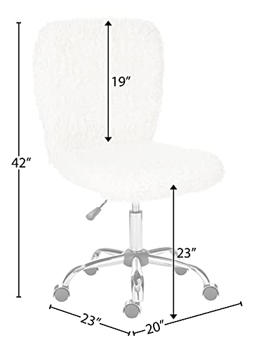 Urban Shop Faux Fur Task Chair, White Shepra