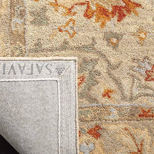 SAFAVIEH Antiquity Collection 2' x 3' Beige / Multi AT63A Handmade Traditional Oriental Premium Wool Accent Rug
